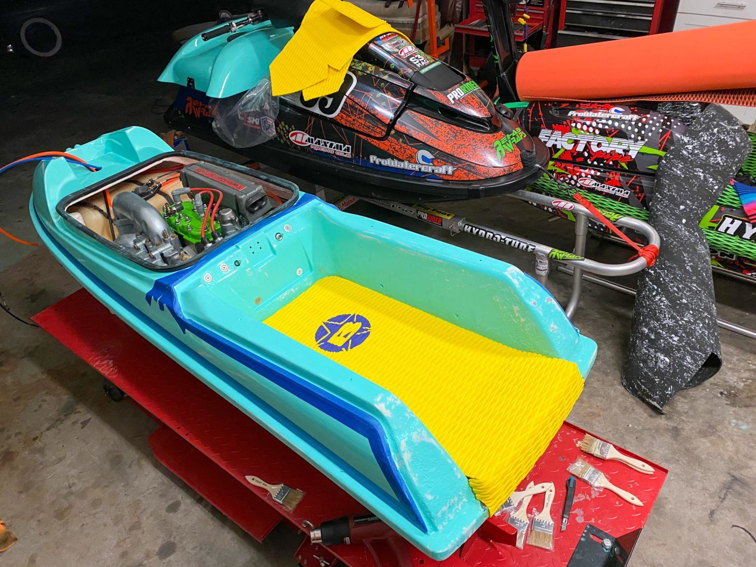 Jet ski project gets yellow Hydro-Turf from Blowsion | S3 Magazine
