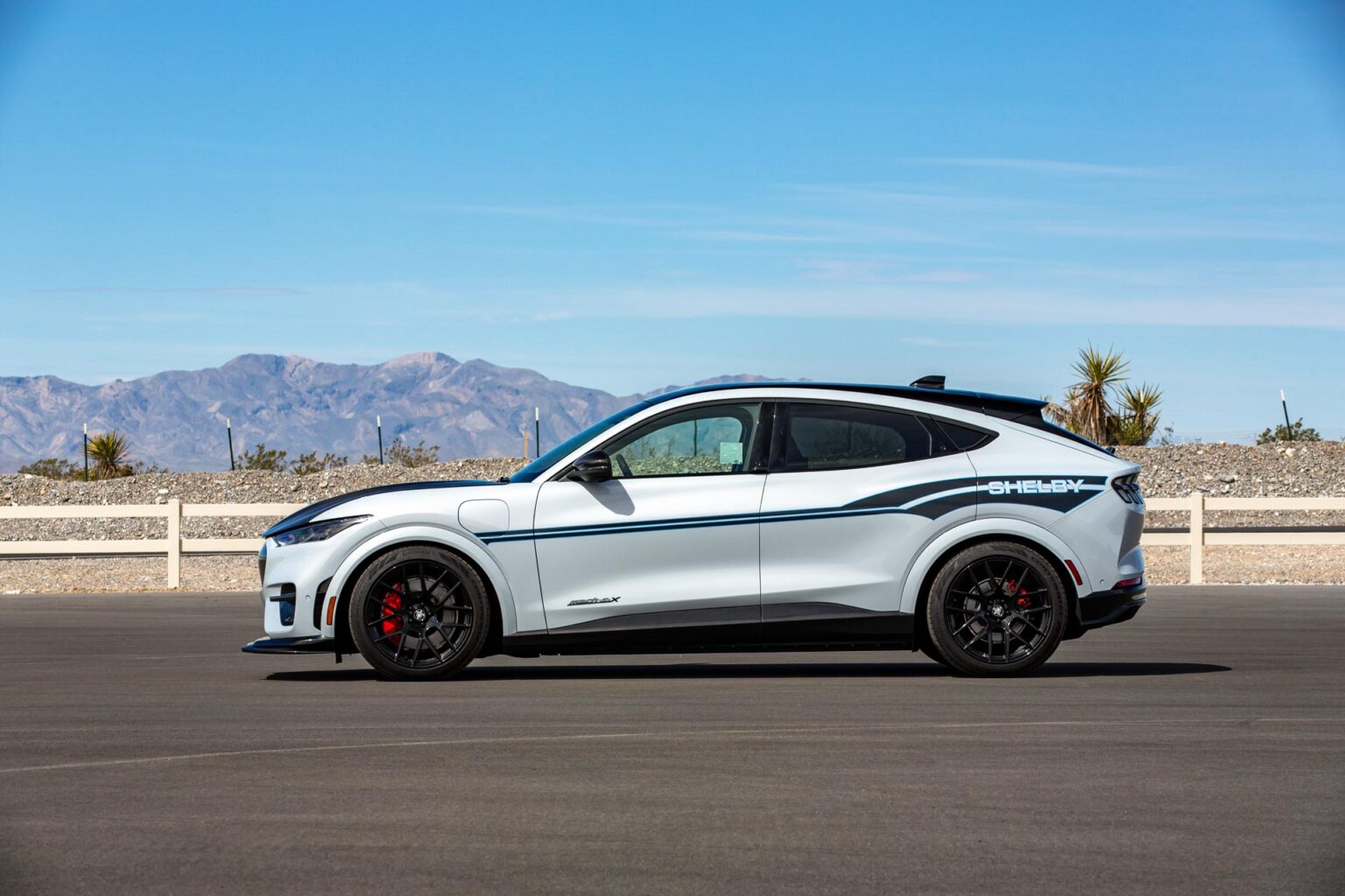 The Shelby Mach E... complete with fake engine sounds.