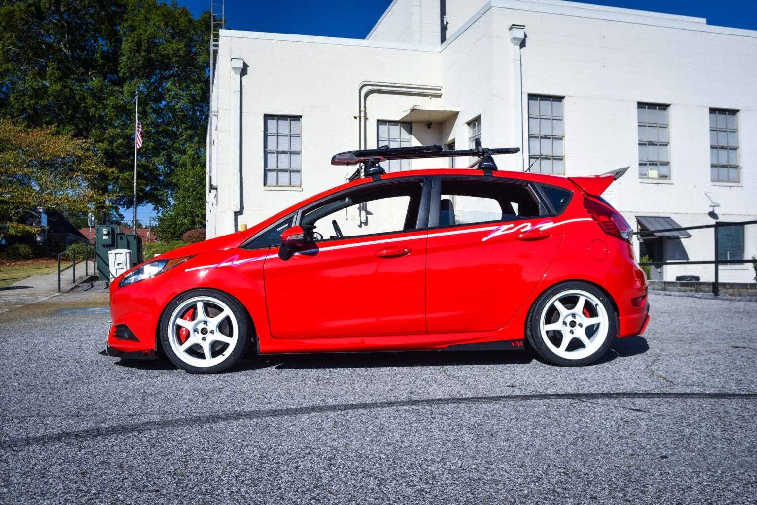 Fiesta ST gets white Konig Hexaform wheels w/ Yokohama Advan AD09 tires ...